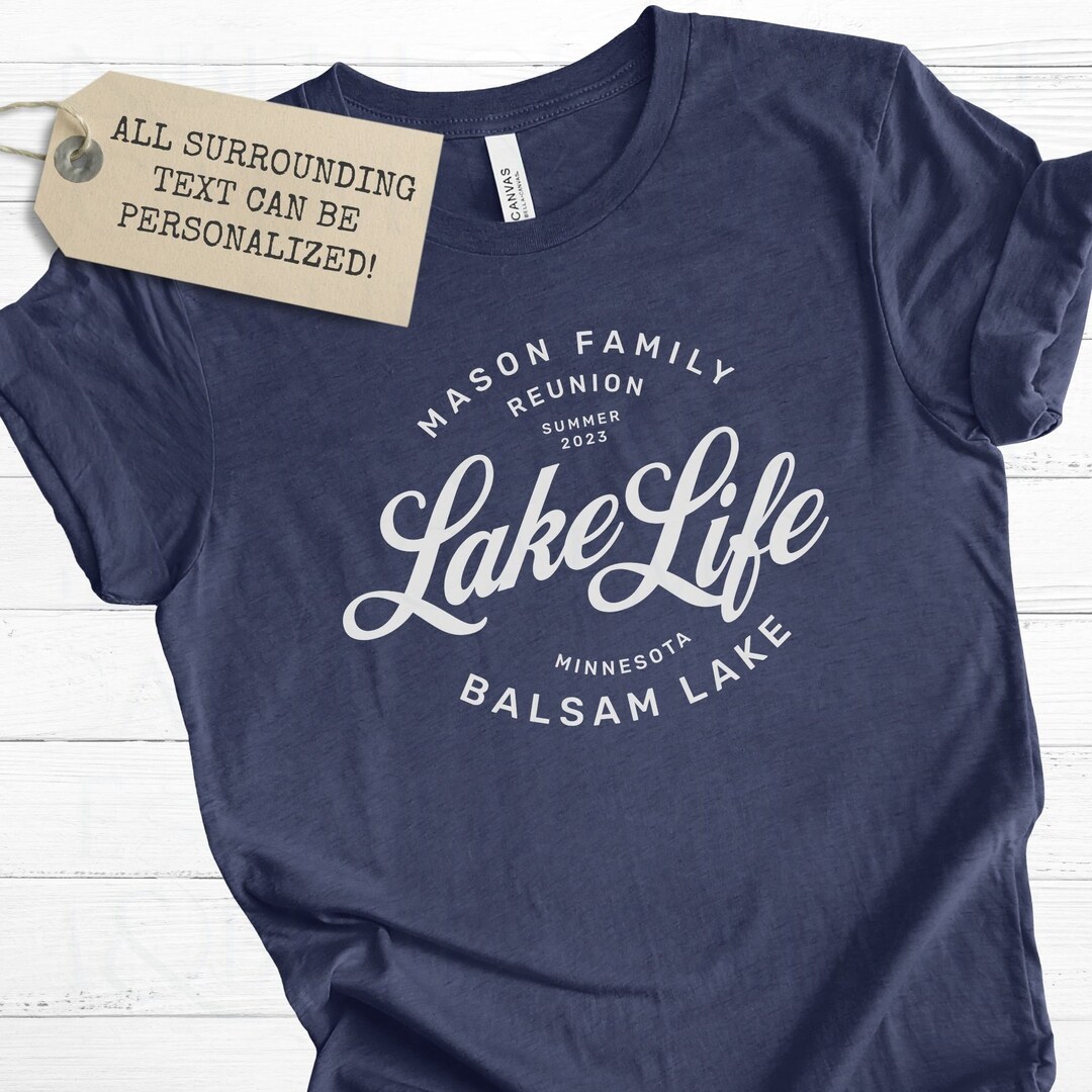 Lake Life T-shirt | Vintage-inspired Customizable | Personalized Tee for Family Reunion ...