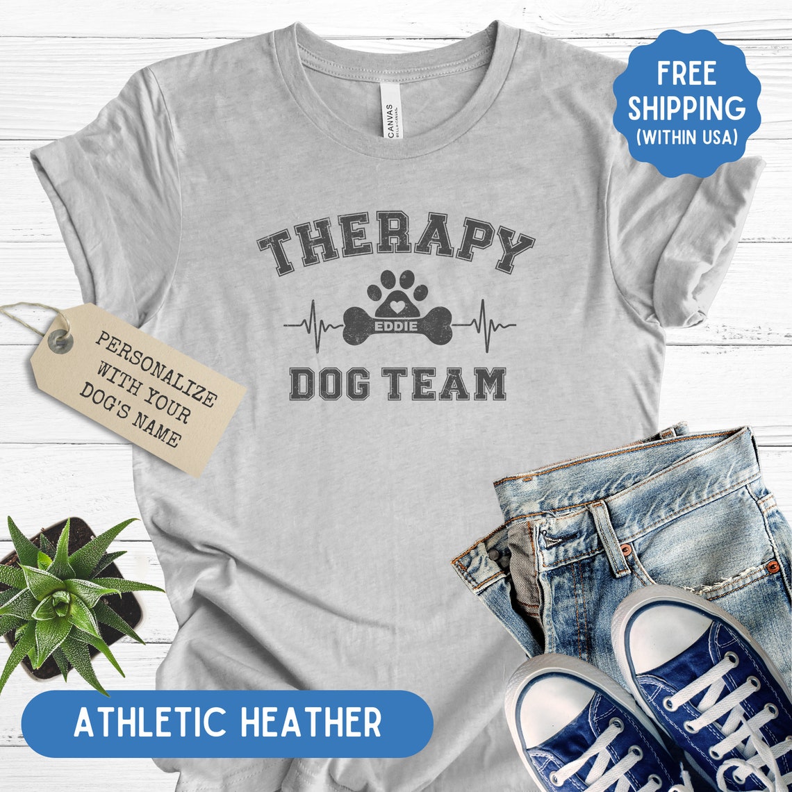 Therapy Dog Shirt Therapy Dog Team T-shirt Personalized - Etsy