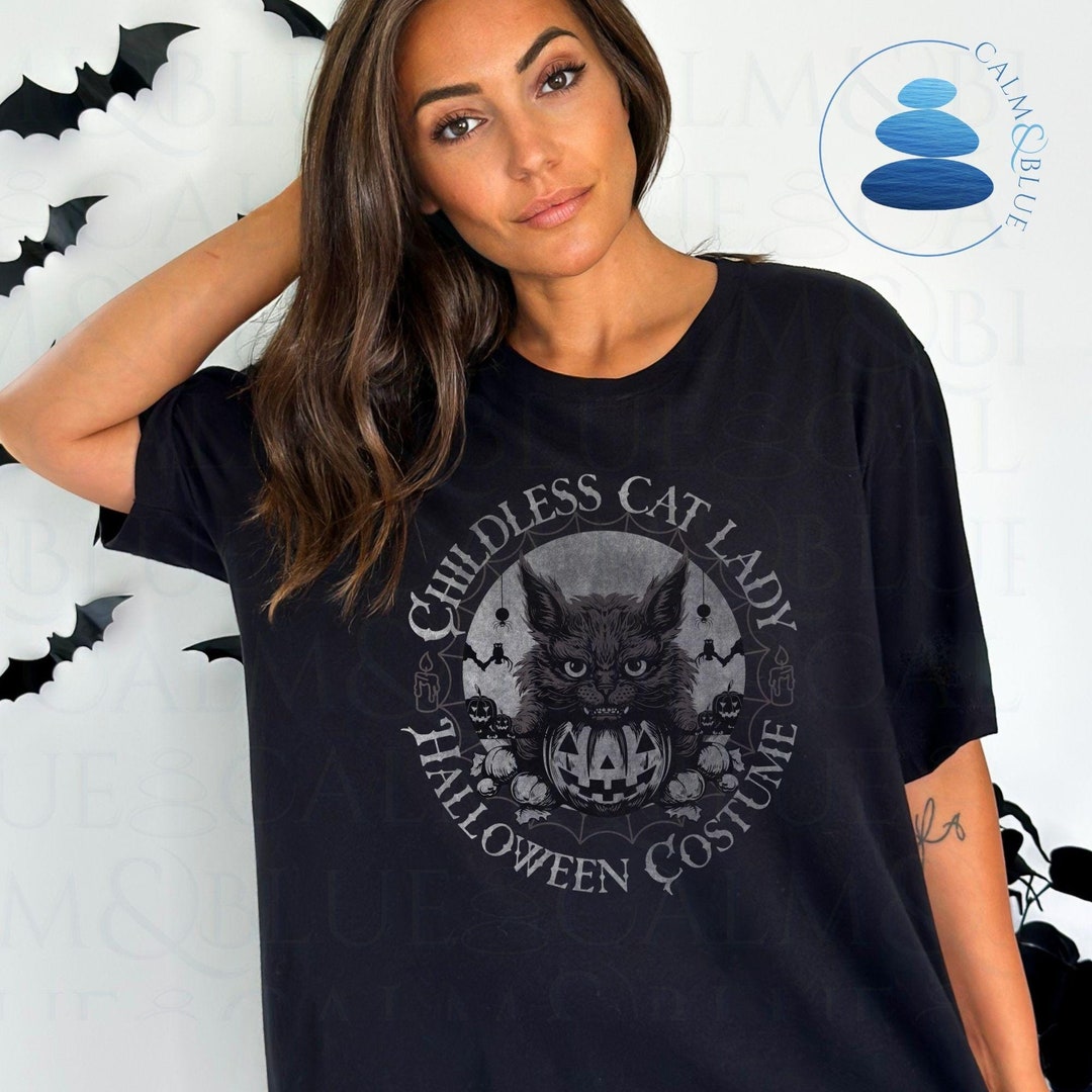 Childless Cat Lady Halloween Costume T-shirt, Funny Political Halloween ...