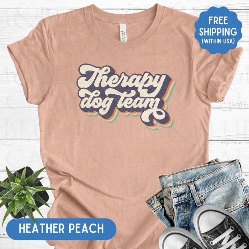Therapy Dog Shirt Therapy Dog Team Retro T-shirt Retro Dog - Etsy
