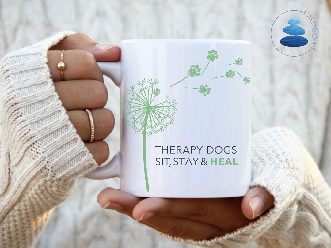 Therapy Dog Mug: Dandelion Paw Prints, Assistance Dog Handler Gift - Etsy