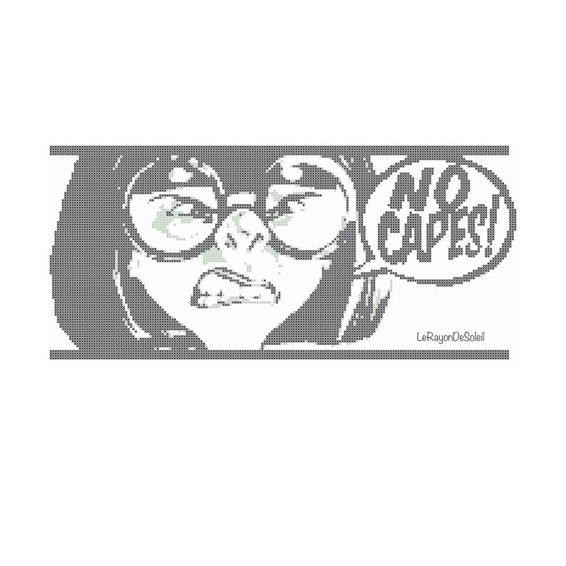 No Capes Cross Stitch Pattern Edna Mode Incredibles Quote Etsy