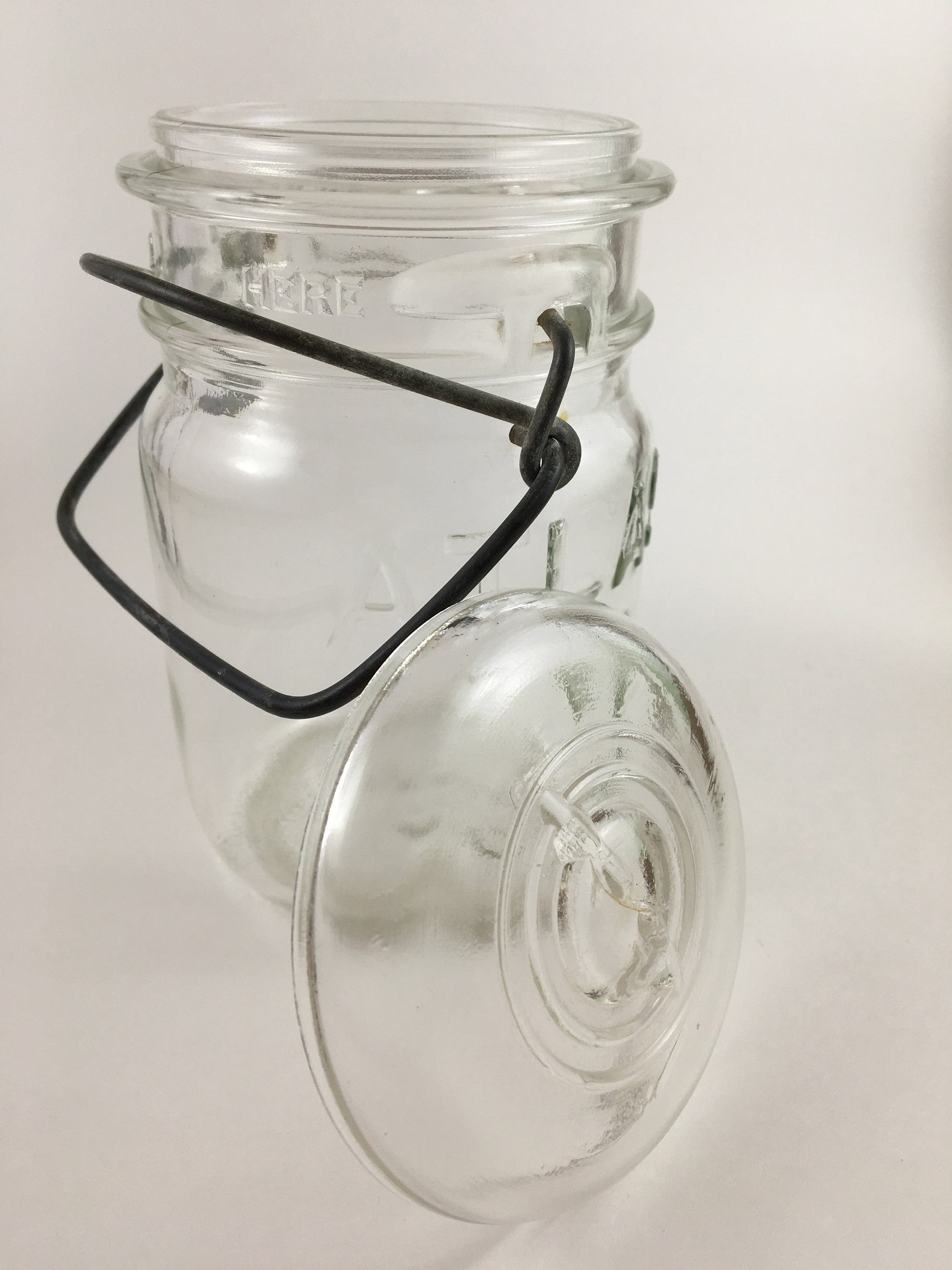 Vintage Atlas E-Z Seal Glass Jar With Cover and Wire Bail - Etsy