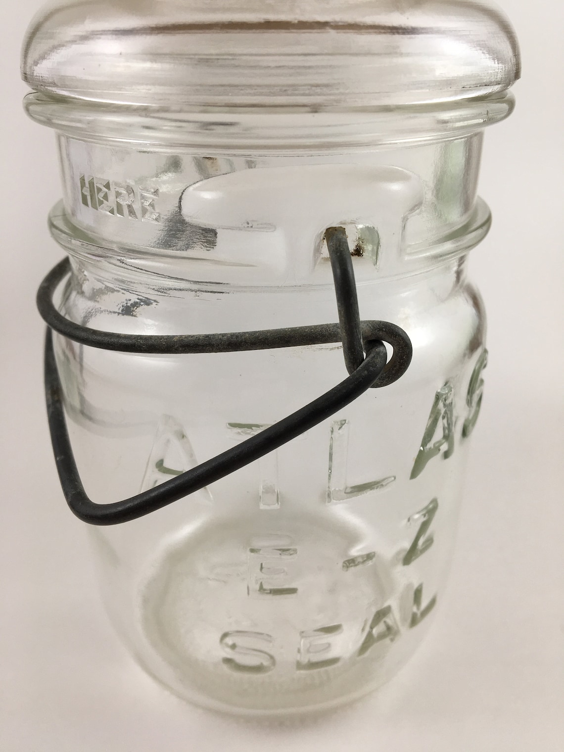 Vintage Atlas E-Z Seal Glass Jar With Cover and Wire Bail - Etsy