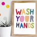 Wash Your Hands, Bathroom Wall Art, Bathroom Sign, Kids Bathroom Decor ...