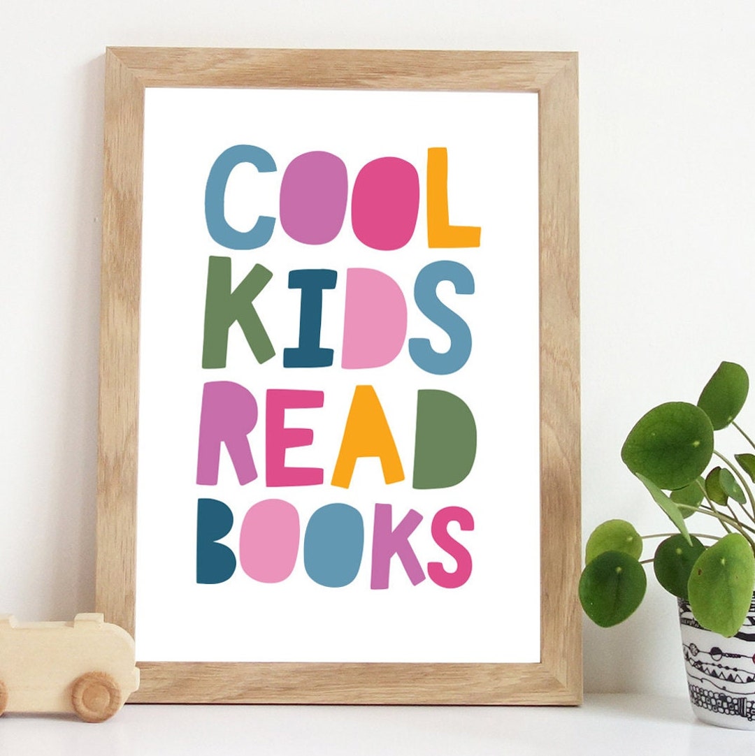 Cool Kids Read Books, Reading Corner Sign, Book Nook, Girls Nursery ...