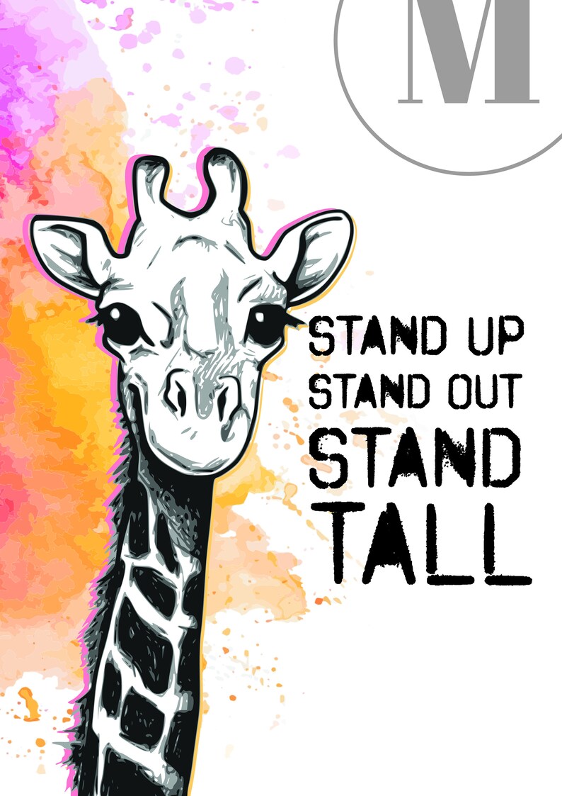 Digital Giraffe Print, Instant Download, Giraffe Print, Inspirational ...