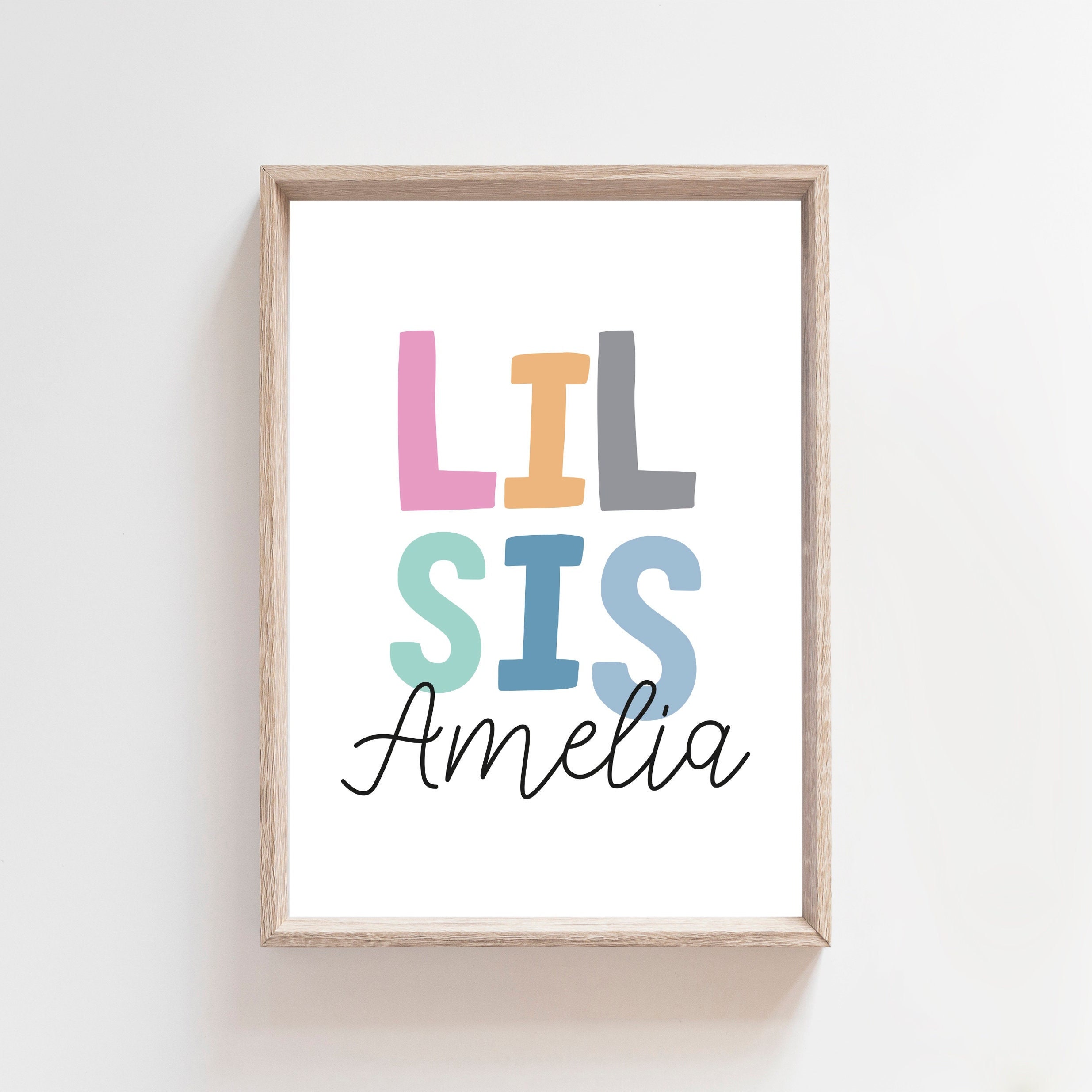 Big Sis Lil Sis Print Set Girls Shared Bedroom Affirmations - Etsy