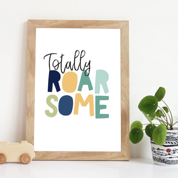 Totally Roarsome Print Boys Nursery Print Boys Bedroom | Etsy