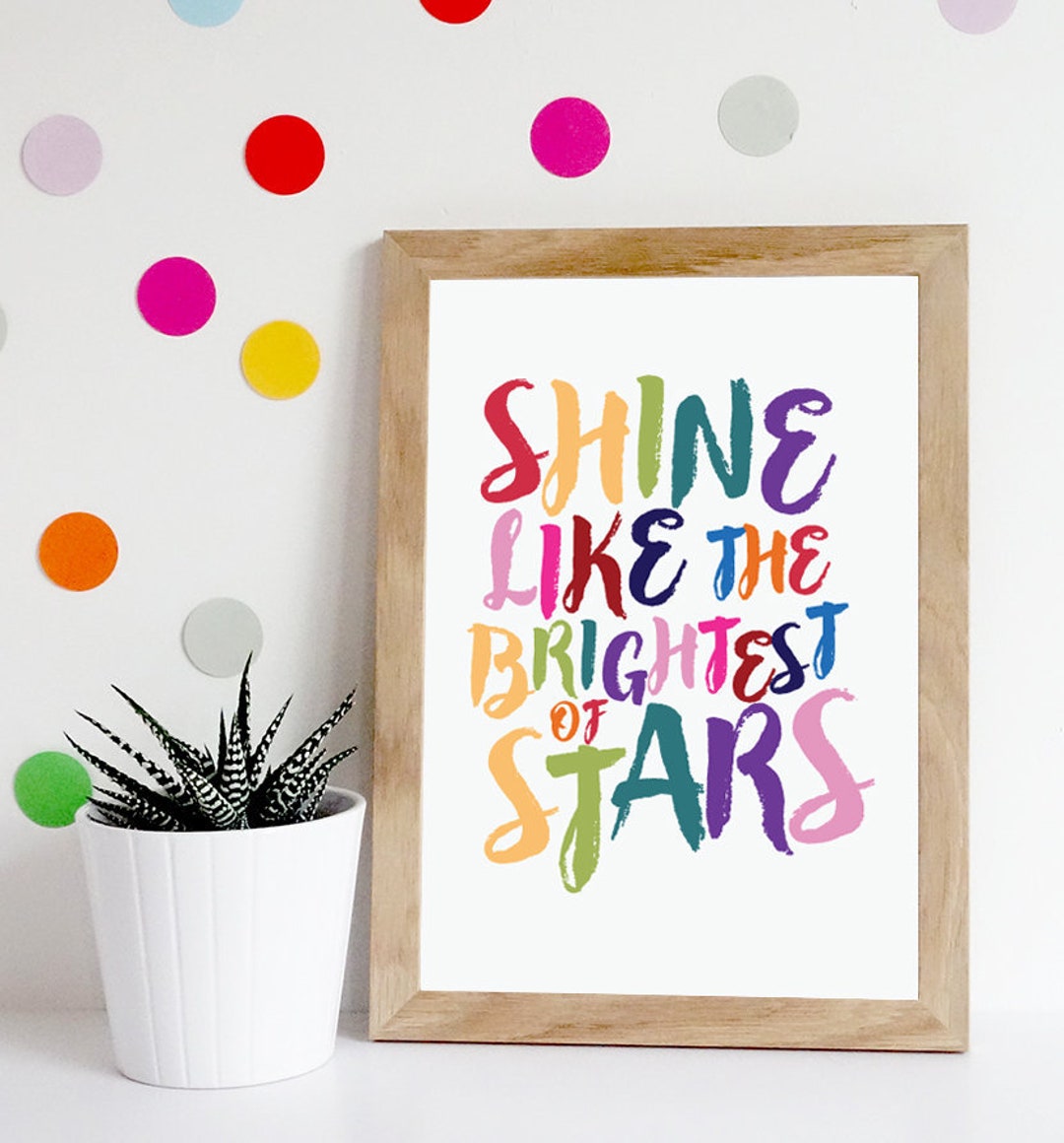 Shine Like the Brightest of Stars Print, Nursery Print, Girls Nursery ...