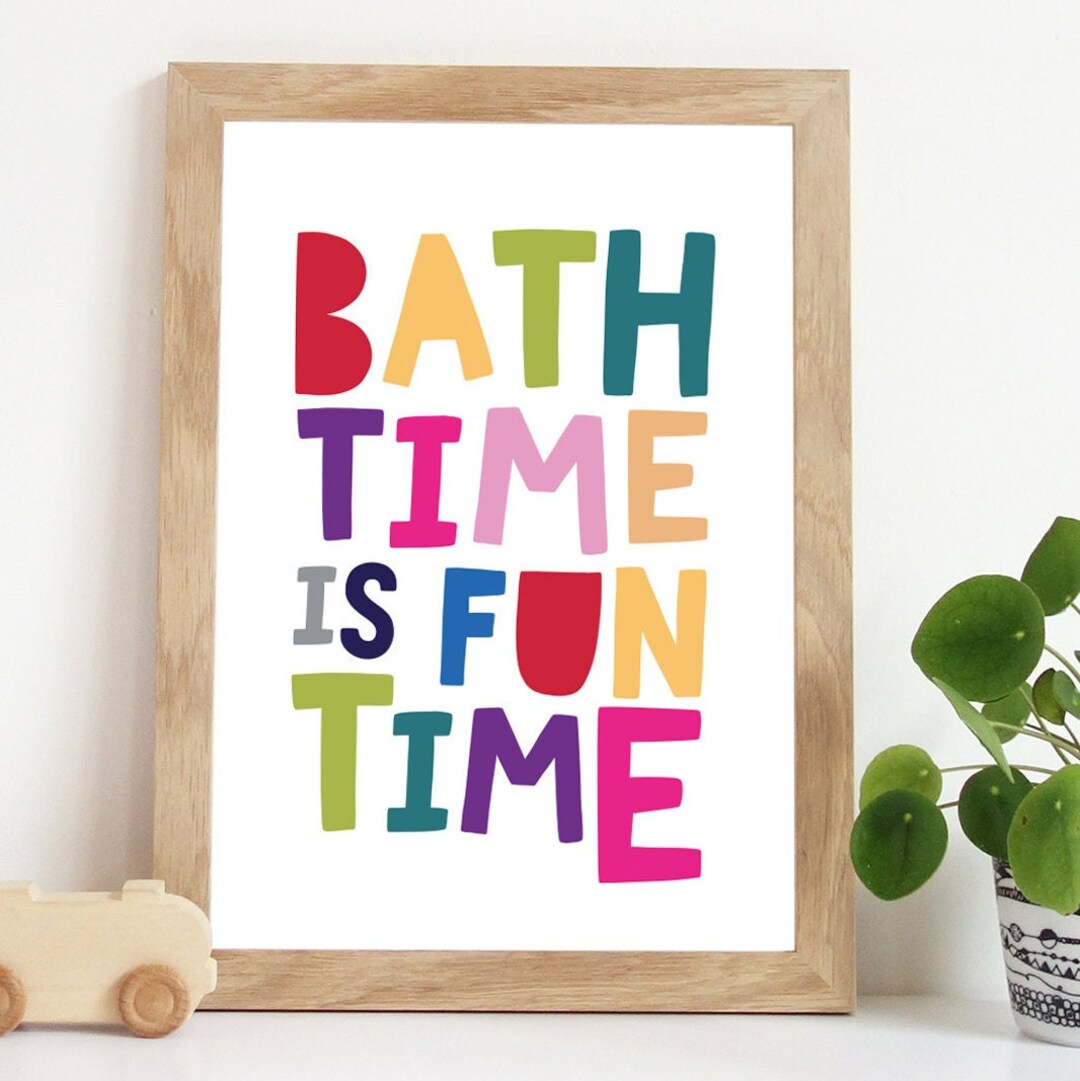 Bath Time Print, Kids Bathroom Prints, Bathroom Wall Art, Bathroom Sign ...