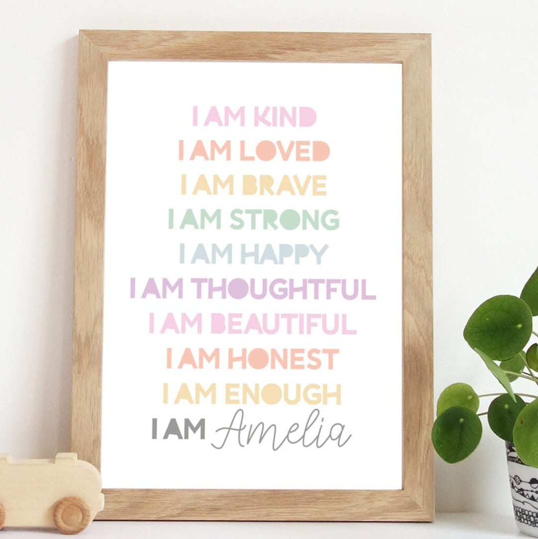 Girls Positive Affirmation Print, Girls Nursery Prints, Girls Bedroom ...