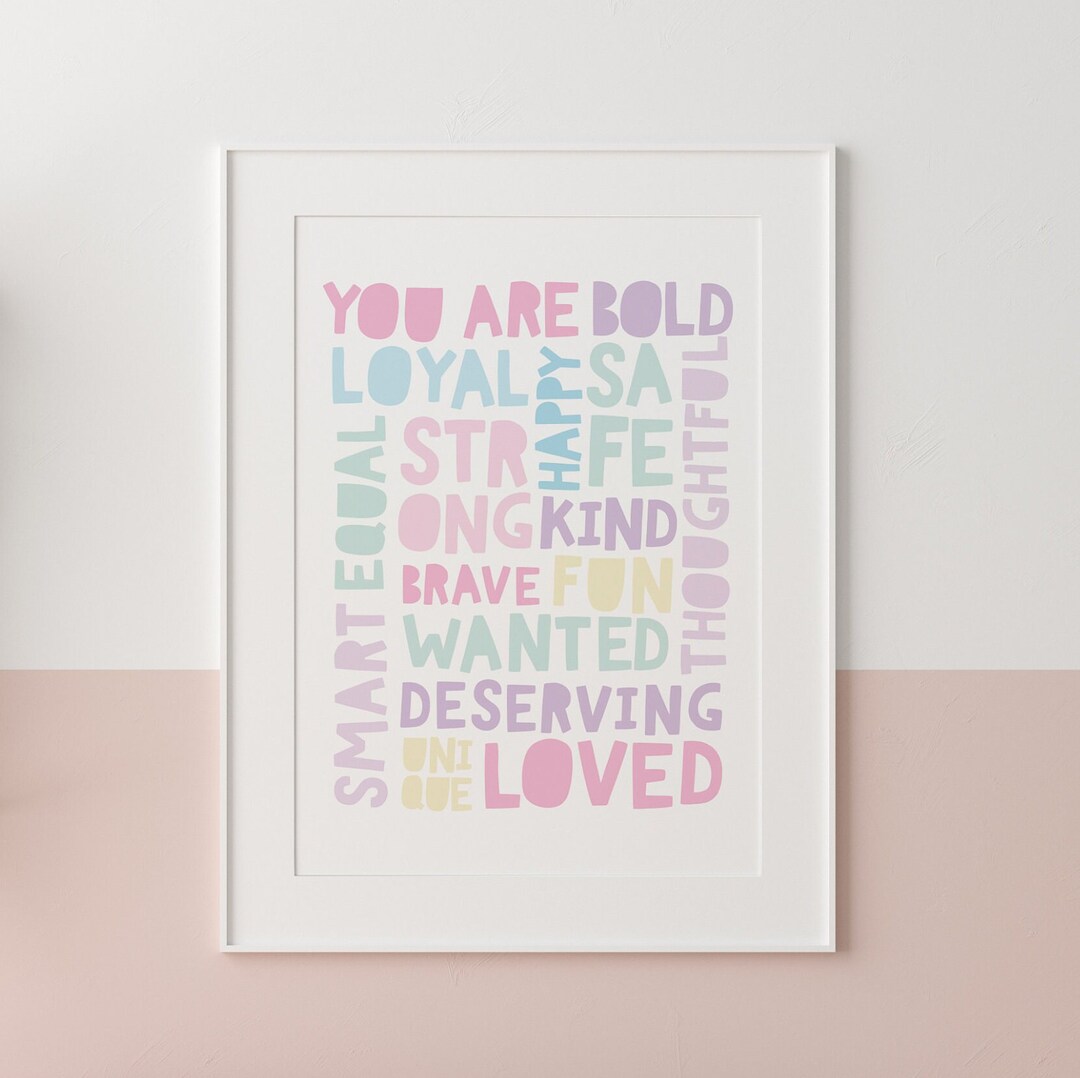 Girls Affirmation Print, Girls Bedroom Decor, Motivational Wall Art ...