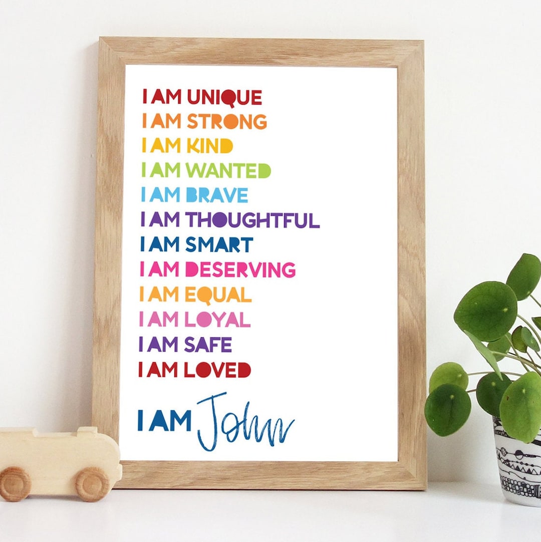 Boys Positive Affirmation Prints, I Am Print, Positive Affirmations ...