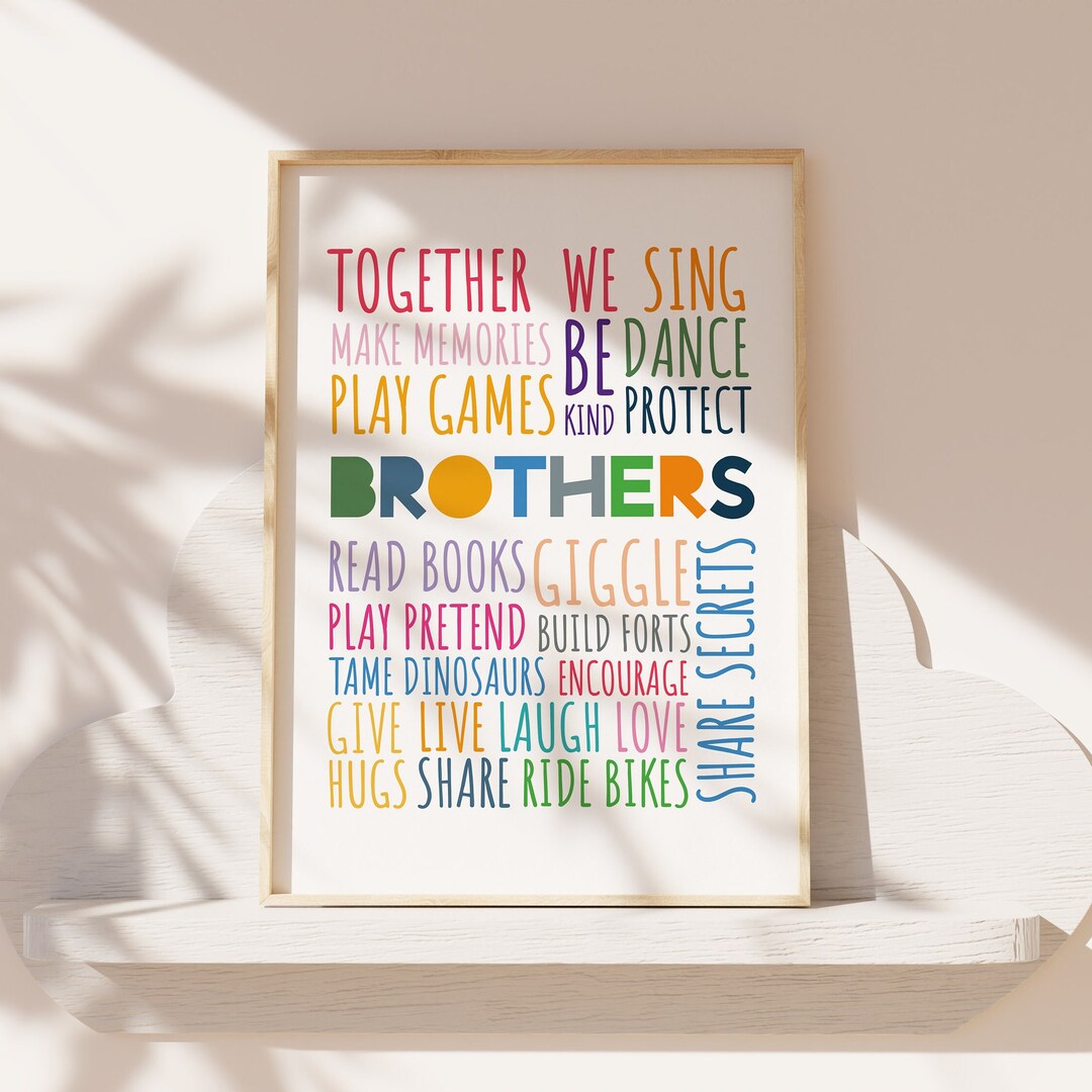 Brothers Rainbow Prints, Playroom Prints, Brother Prints, Big Bro Lil ...