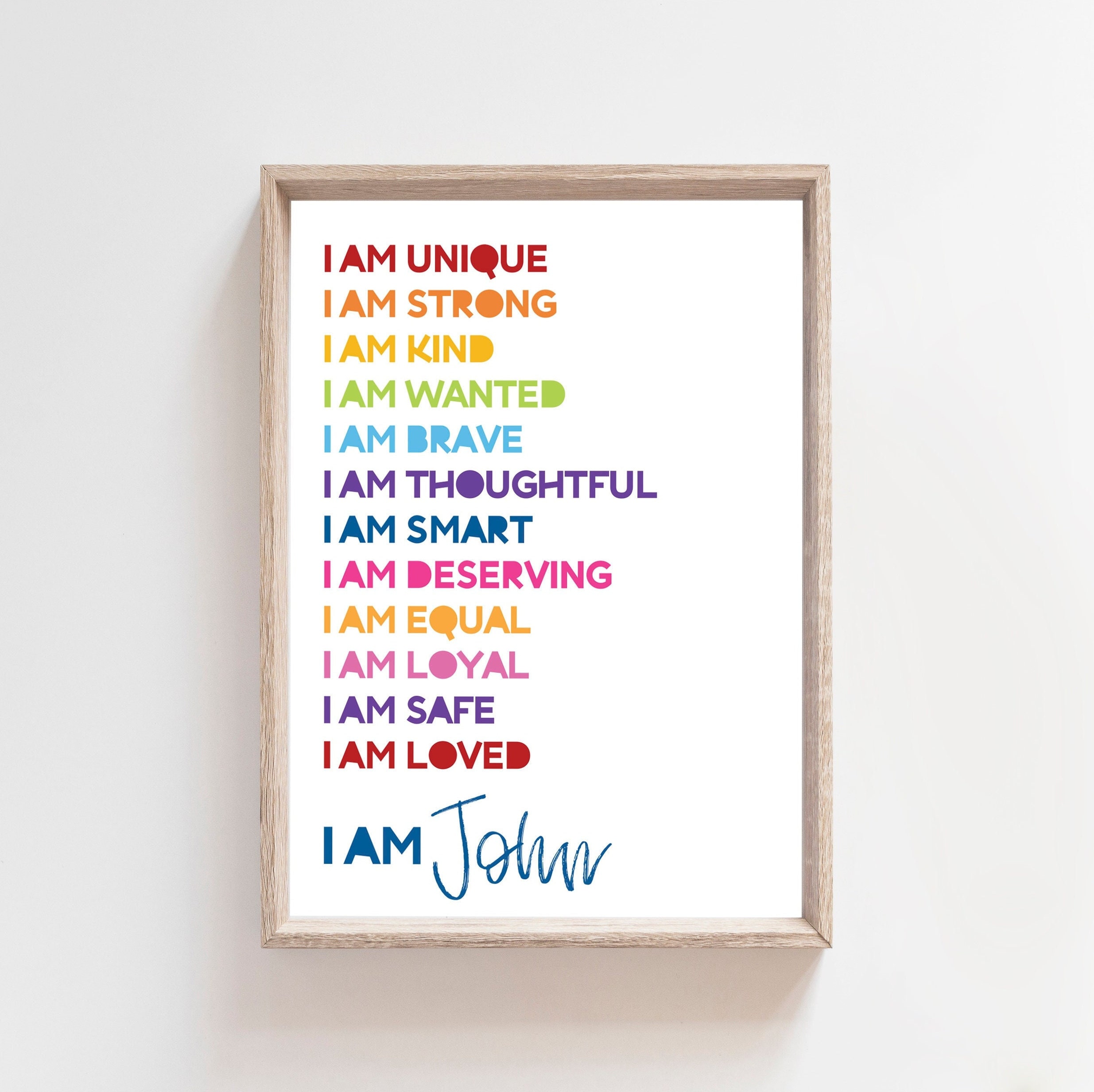 Girls Positive Affirmation Print, Girls Bedroom Decor, Playroom Decor ...