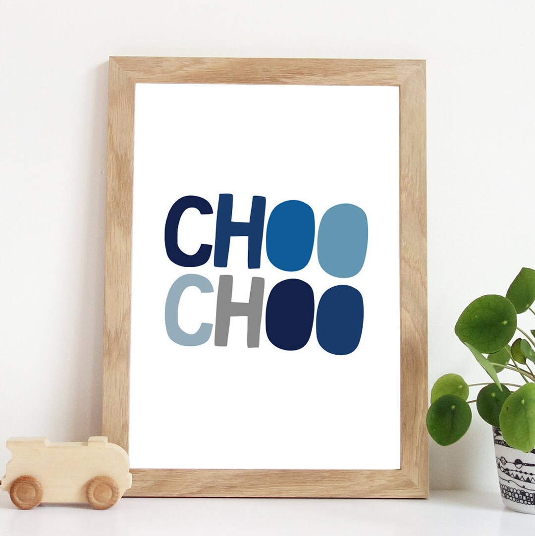 Choo Choo Print, Train Nursery Prints, Train and Vehicles Prints, Boys ...