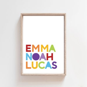 Colourful Playroom Prints, Name Prints, Sister and Brother, Sibling ...