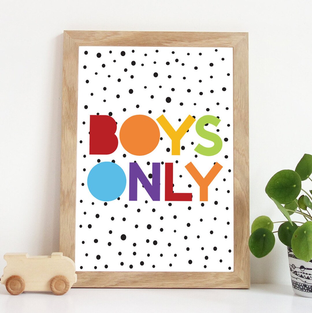 Boys Nursery Print, Boys Only, Rainbow Nursery Prints, Playroom Prints ...