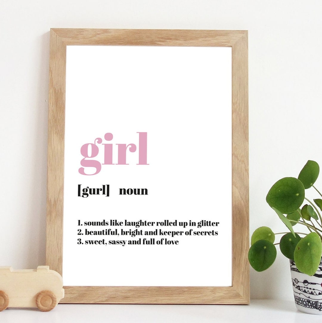 Girl Definition Print, Girls Nursery Prints, Girls Bedroom Prints ...