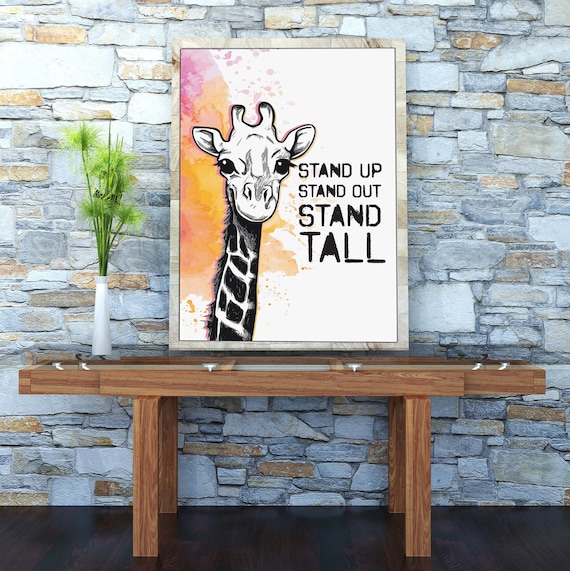 Giraffe Print Inspirational Quote Print Nursery Print Fun - Etsy