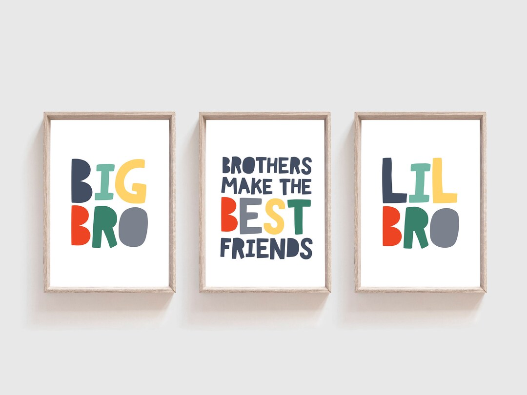 Set of 3 Brothers Make the Best Friends Boys Print, Boys Nursery Prints ...