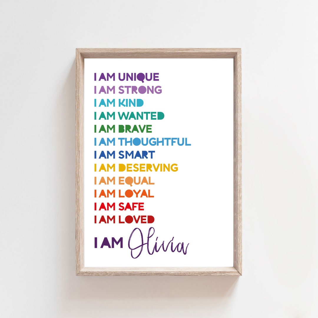 I Am Print, Positive Affirmation Print, Inspirational Quotes, Boys ...