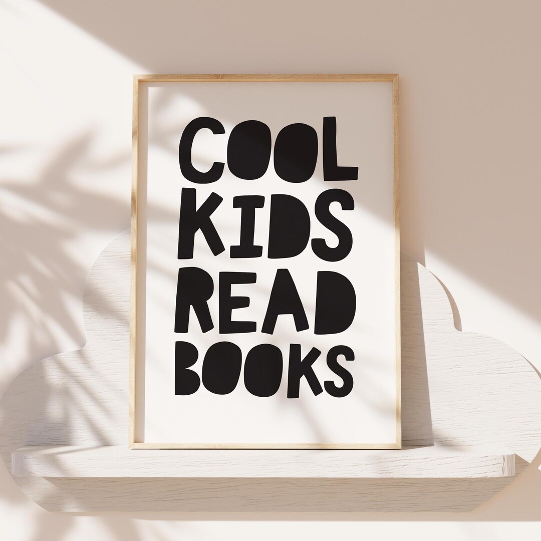 Cool Kids Read Books, Reading Corner, Boys Nursery Prints, Nursery Wall ...