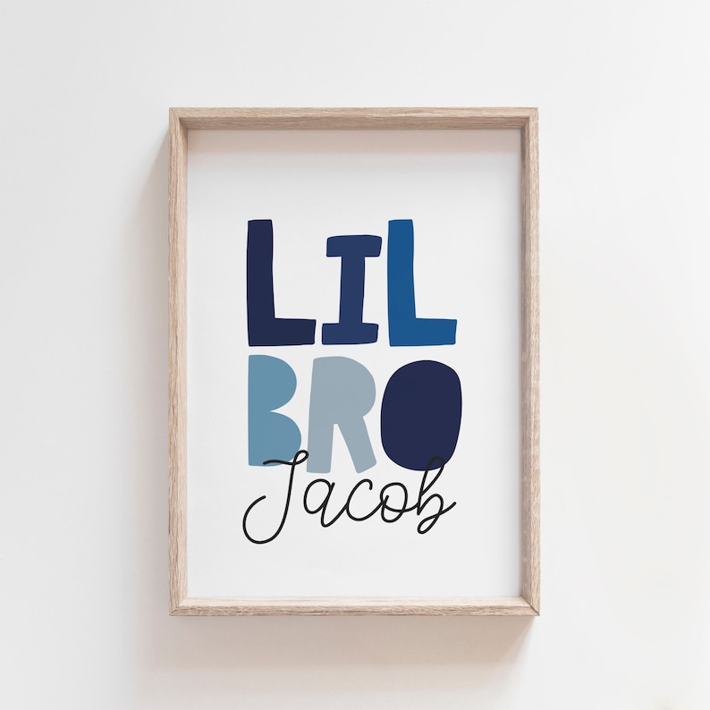 Set of 3 Boys Bedroom Prints, Big Bro Lil Bro Print Set, Shared Bedroom ...