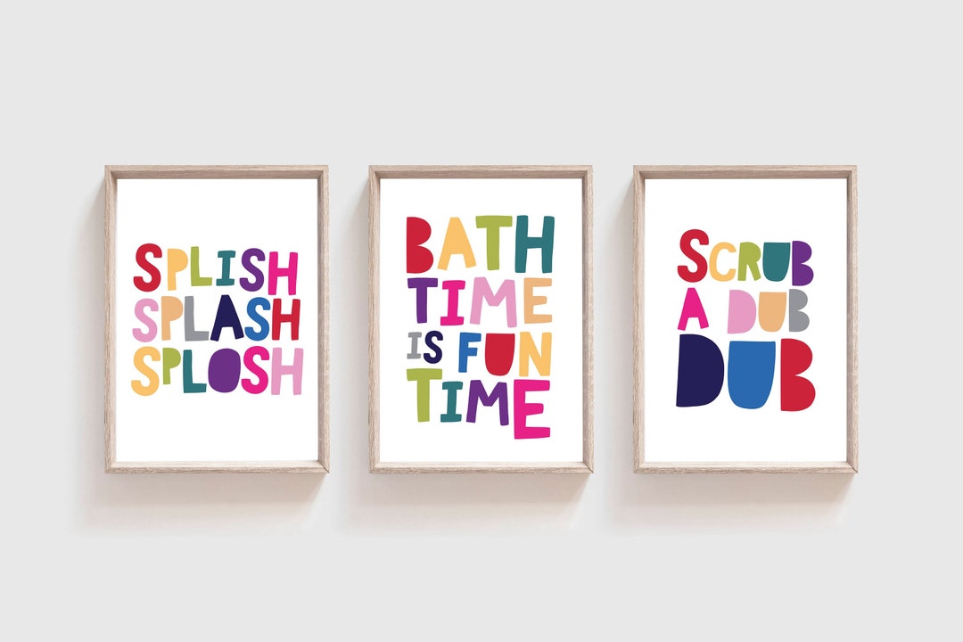 Kids Bathroom Prints, Splish Splash Splash Print, Scrub A Dub, Bathroom ...