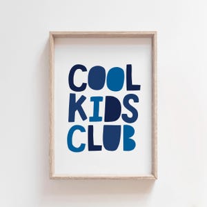 Cool Kids Club, Navy Blue, Boys Bedroom Decor, Boys Wall Art, Boys ...