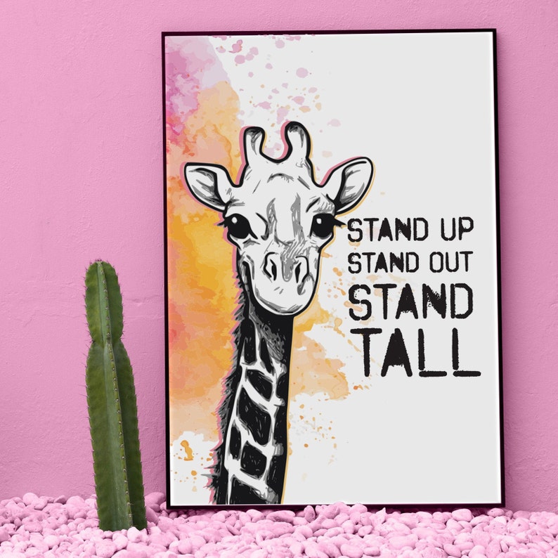 Giraffe Print Inspirational Quote Print Nursery Print Fun - Etsy