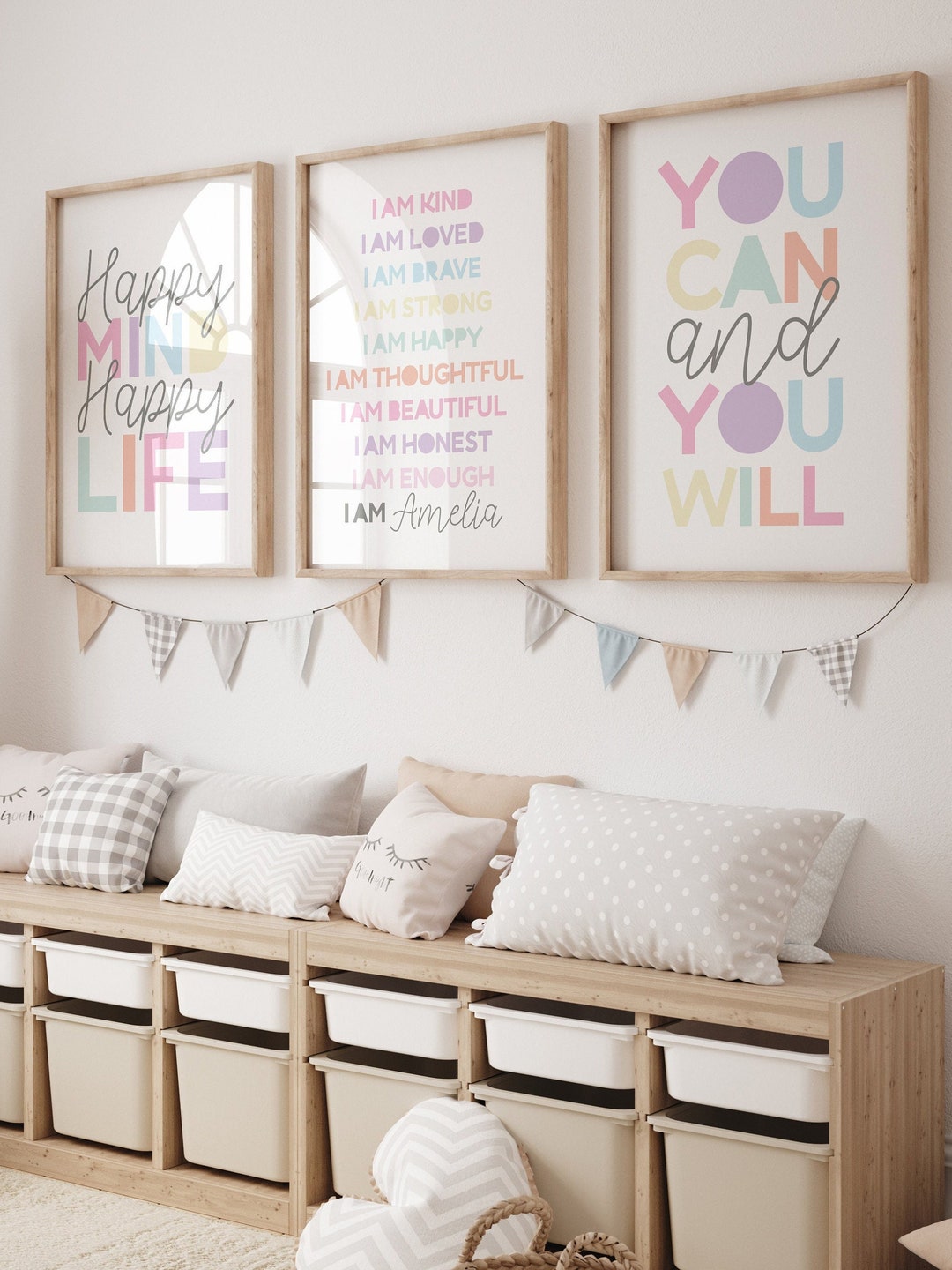 Set of 3 Girls Bedroom Prints, Positive Affirmation, Girls Bedroom ...