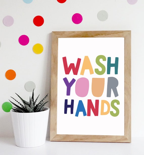 Wash Your Hands Bathroom Wall Art Bathroom Sign Kids - Etsy