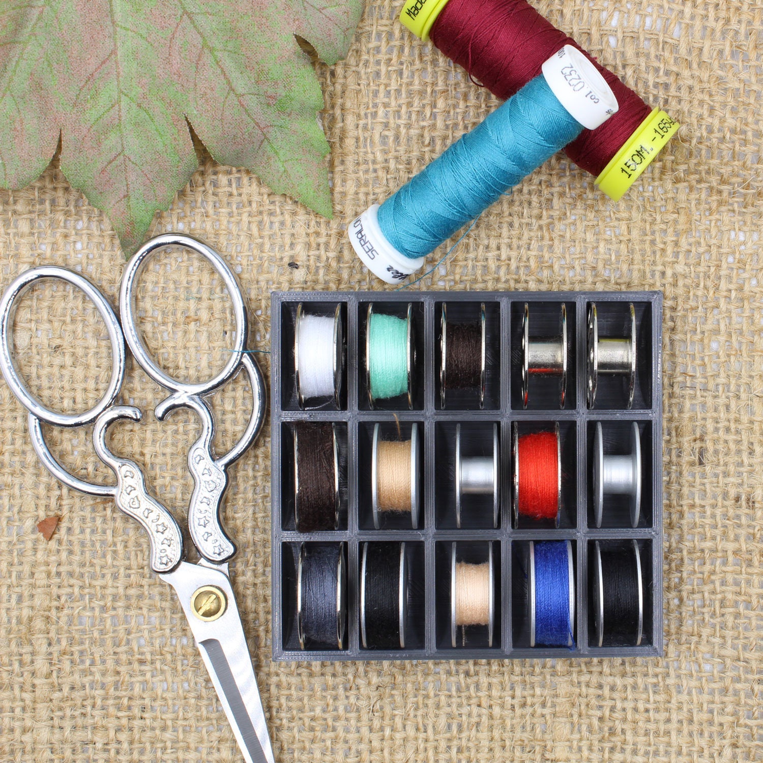 3D Printed Bobbin Organizer / Holds 20 Bobbins / Plastic Case for ...