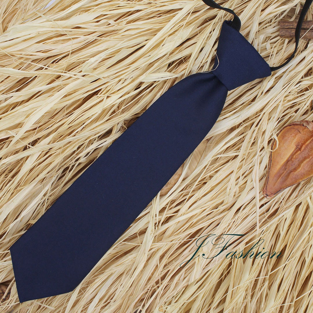 Handmade Navy Blue Cotton Necktie: Baby & Kids - Etsy