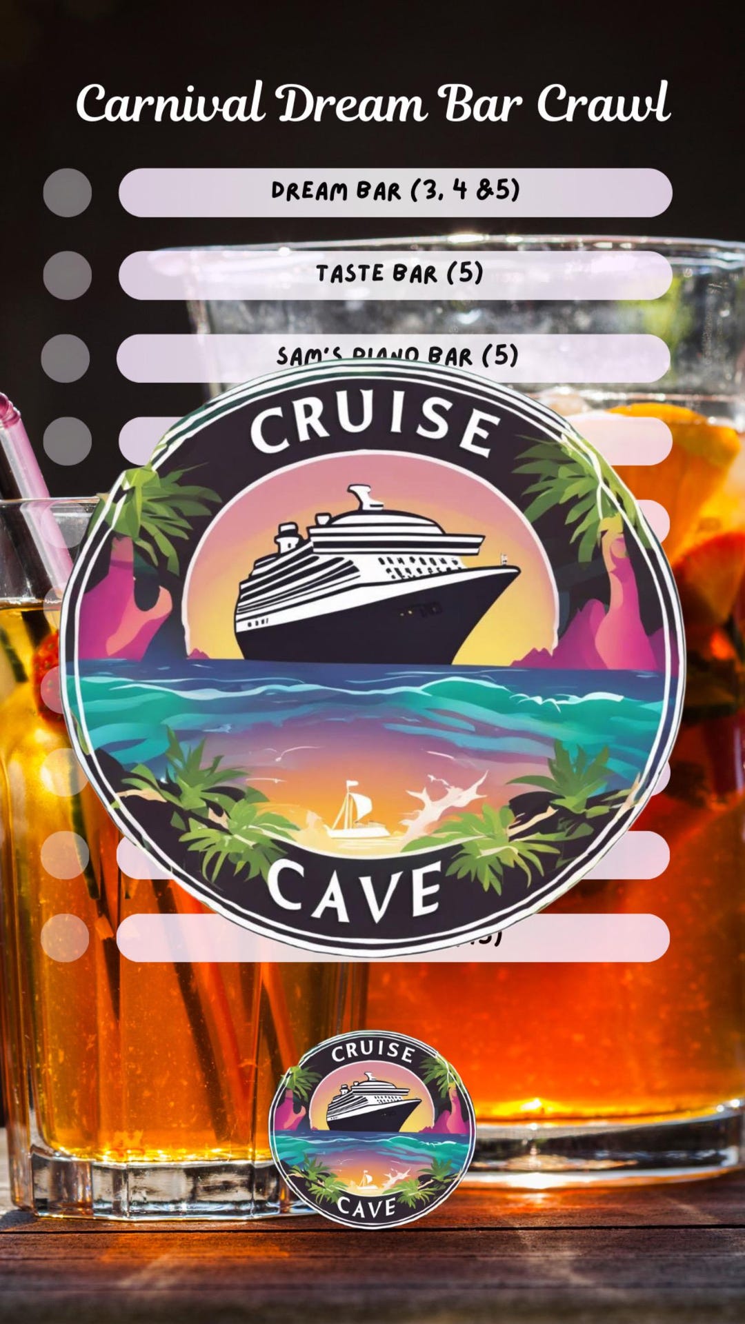 Carnival Dream Bar Crawl Checklist PDF - Etsy