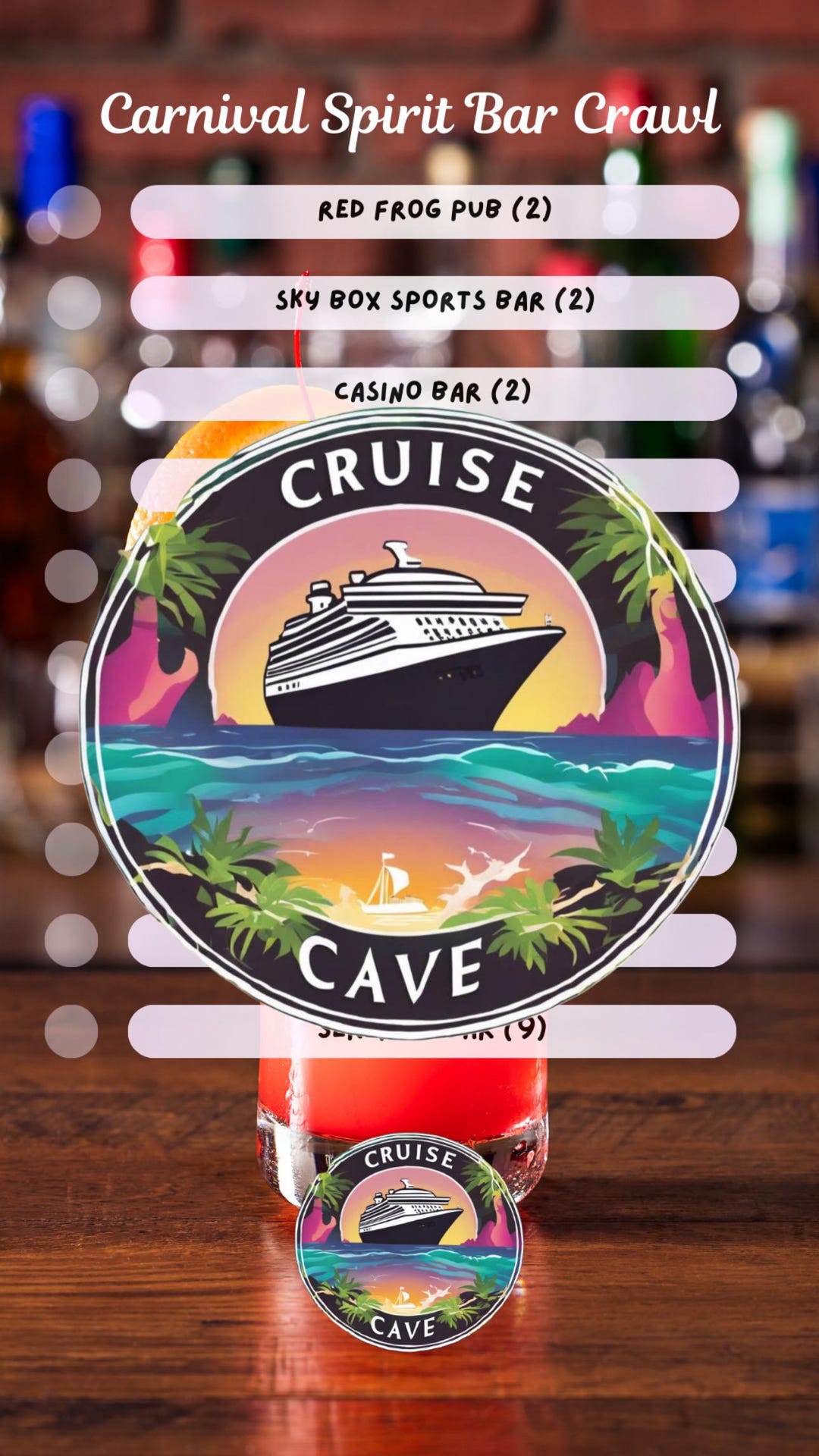 Carnival Spirit Bar Crawl Checklist PDF - Etsy