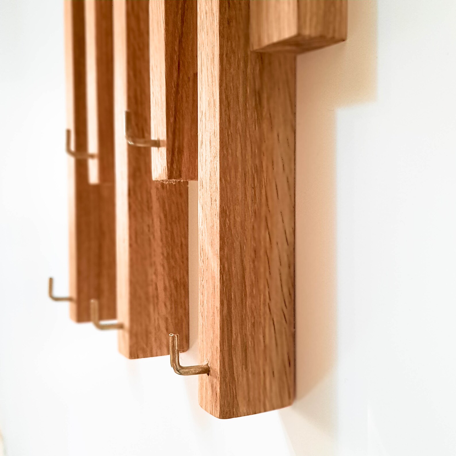 Wooden Key Hanger. Modern Key Holder. OAK Solid Wood Key Rack Wall ...