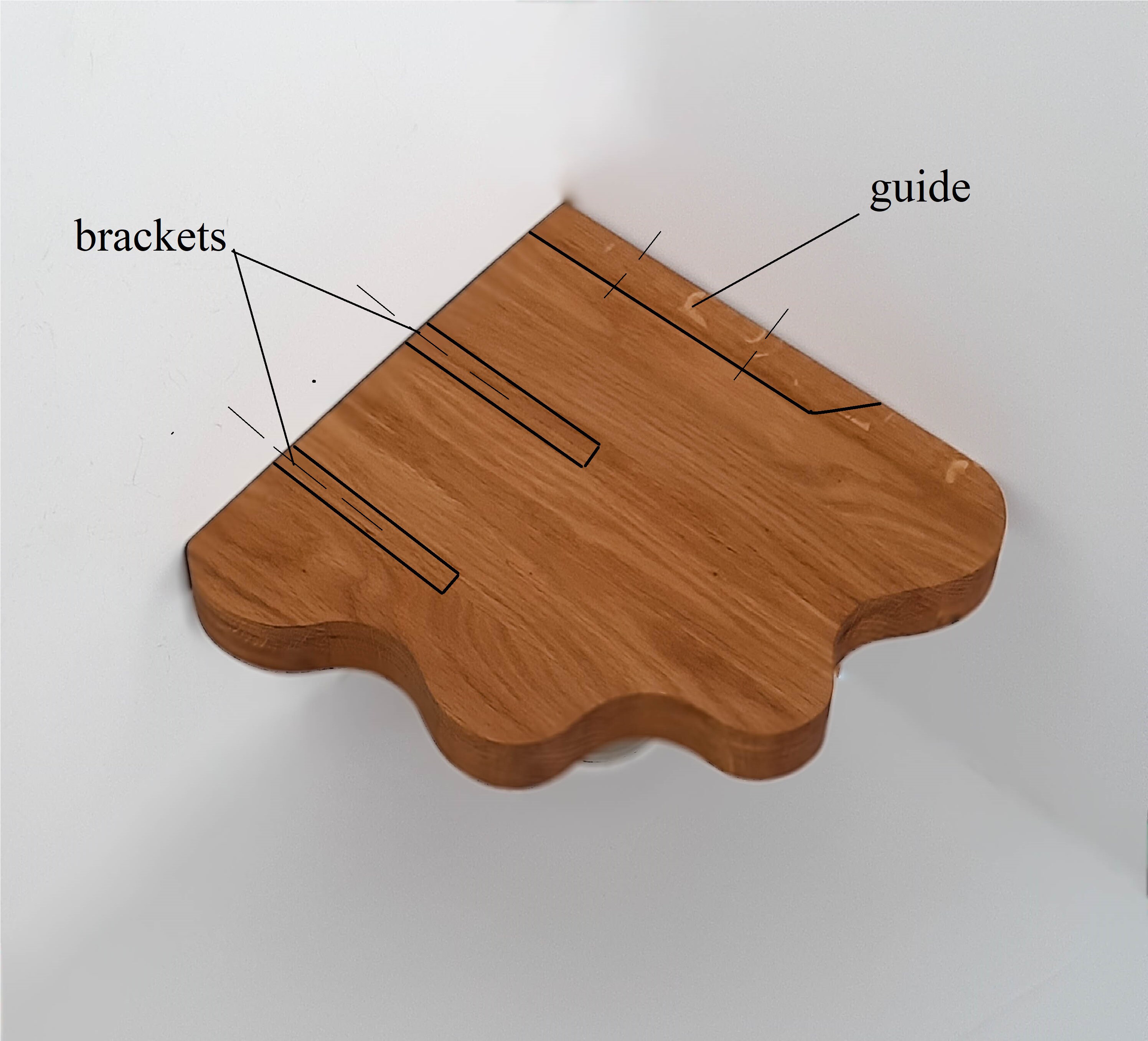 Floating Corner Shelf Wavy Shelves Scallop Corner Bookshelf Minimalist ...