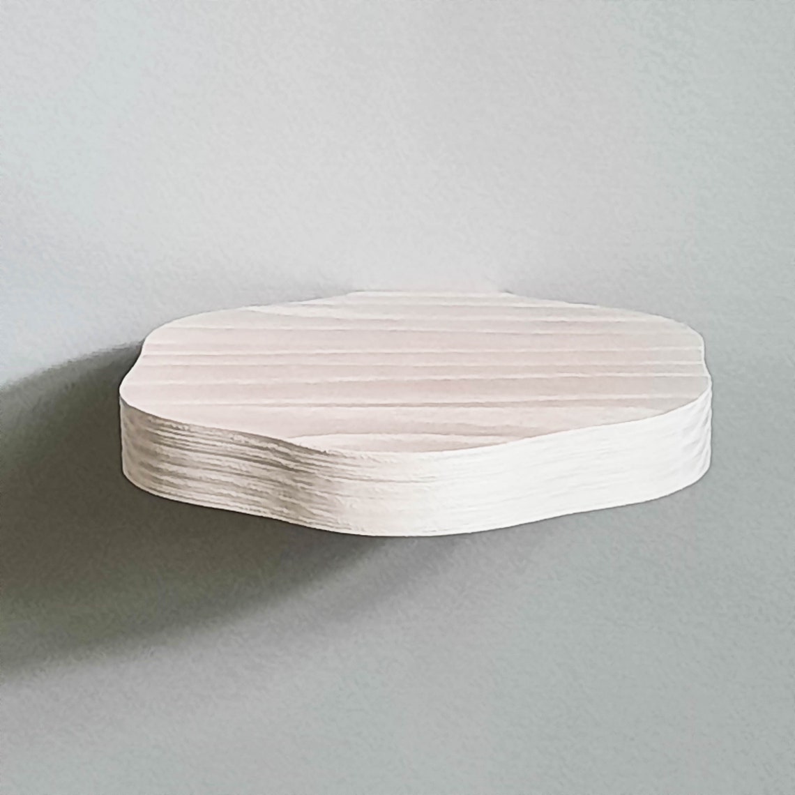 White Wavy Floating Shelf Daisy Wall Plant Shelves Round Plant Stand ...