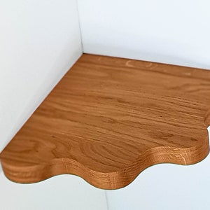 Floating Corner Shelf Wavy Shelves Scallop Corner Bookshelf Minimalist ...