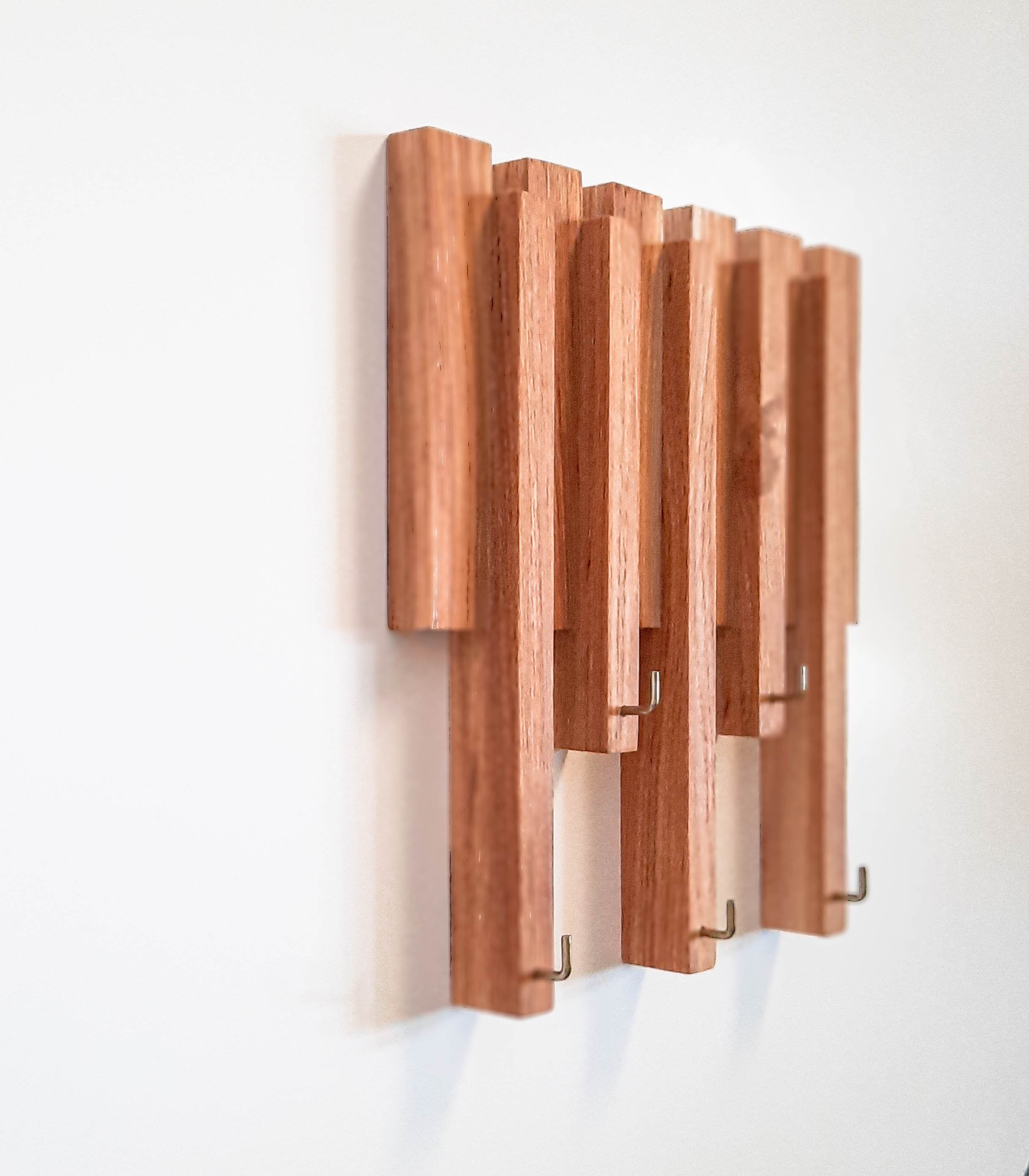 Wooden Key Hanger. Modern Key Holder. OAK Solid Wood Key Rack Wall ...