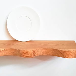 Long Wavy Floating Shelf With Brackets OAK Squiggle Shelves Maximalist ...