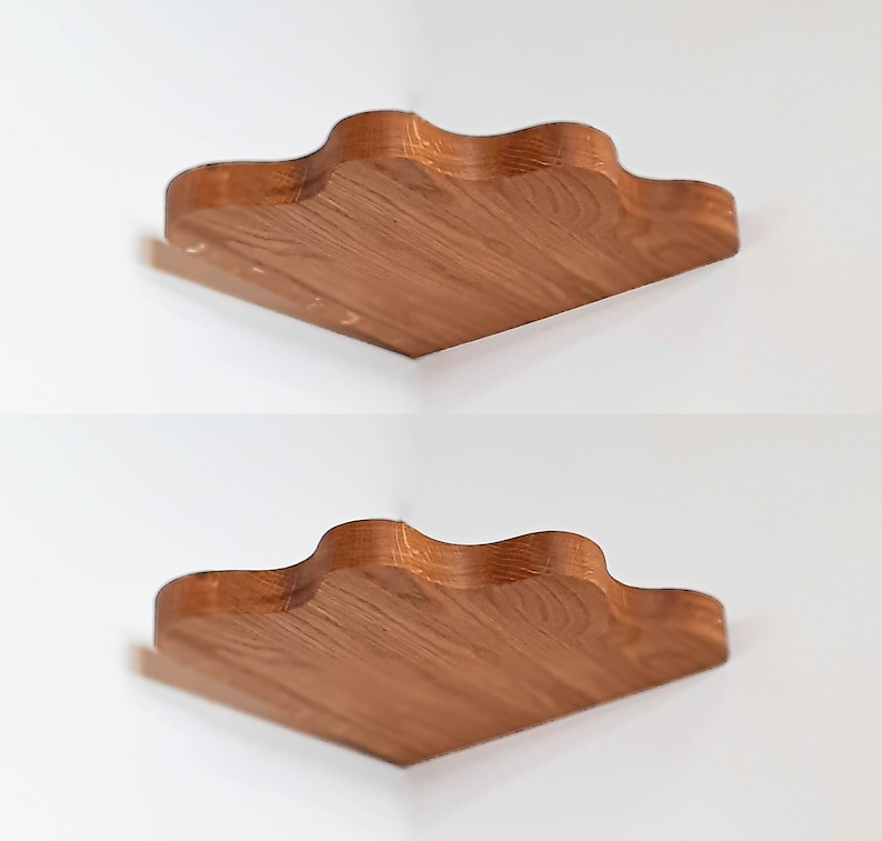 Floating Corner Shelf Wavy Shelves Scallop Corner Bookshelf Minimalist ...