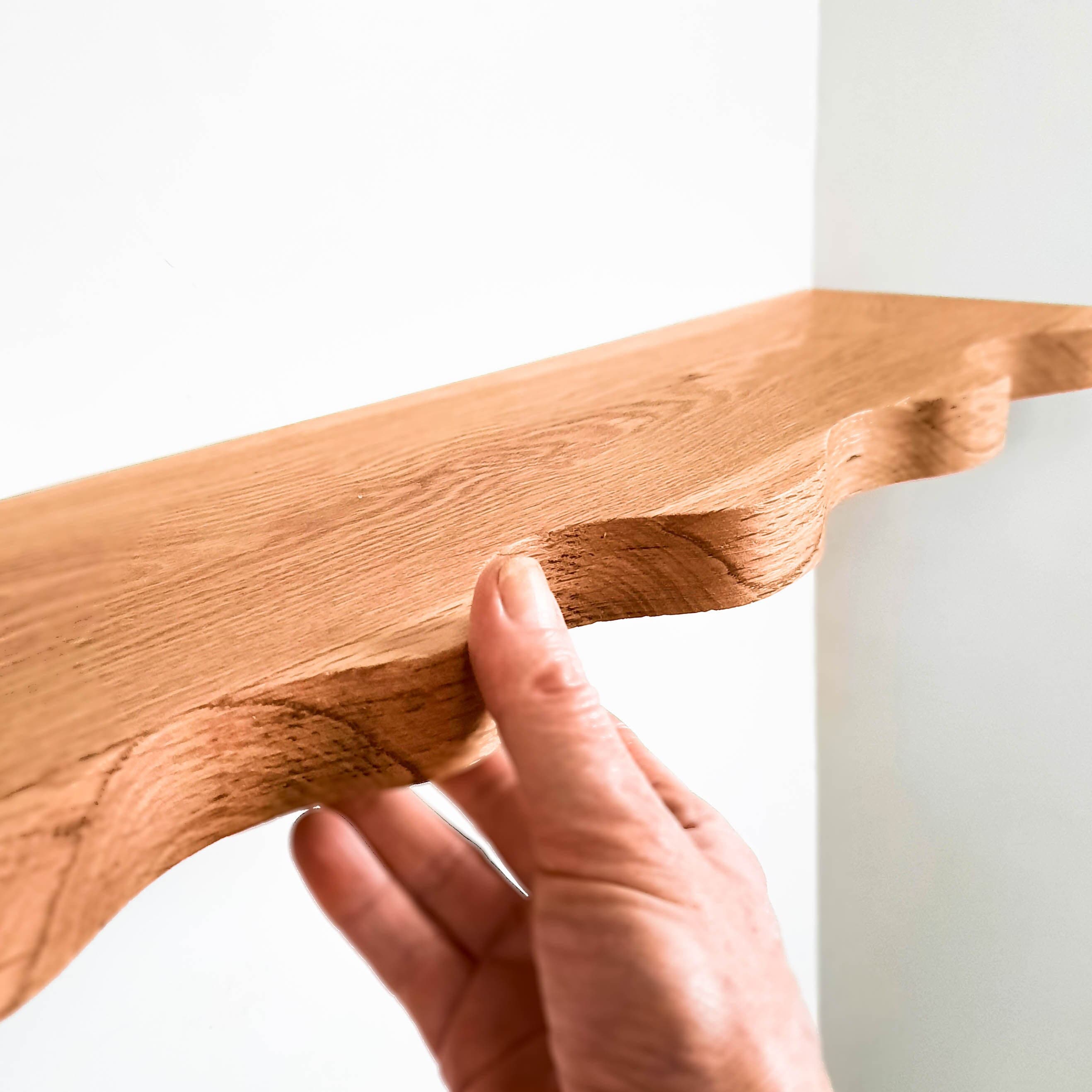 Large to Medium Wavy Floating Shelf With Brackets | Wave Shelf, Wavy ...