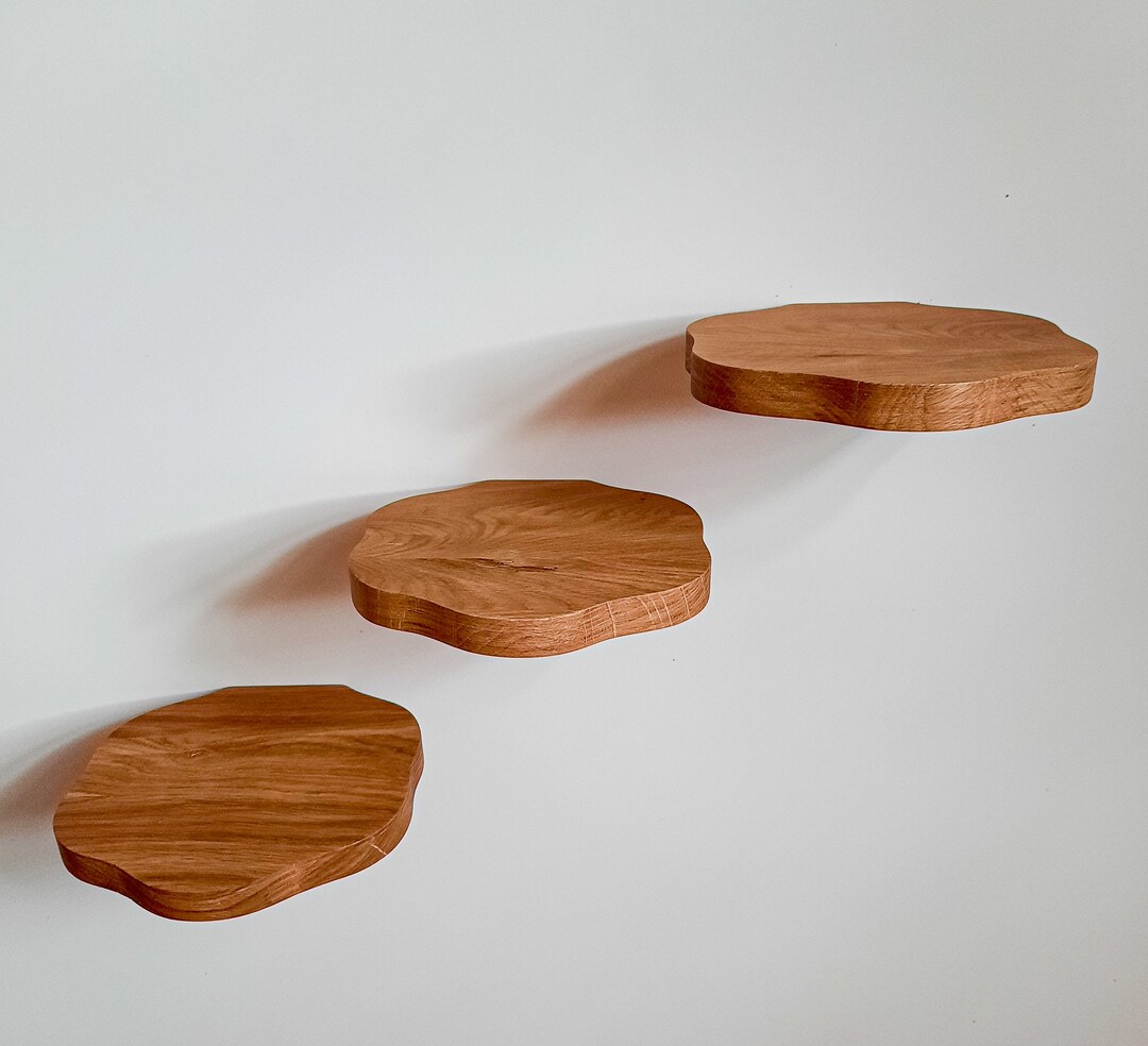 Wavy shelf Squiggle Shelves Wood Floating Plant Shelf - Etsy Polska