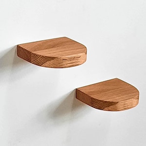 Mini Floating Shelf Curved Arch Design – Small Oak Wall Shelves Boho ...