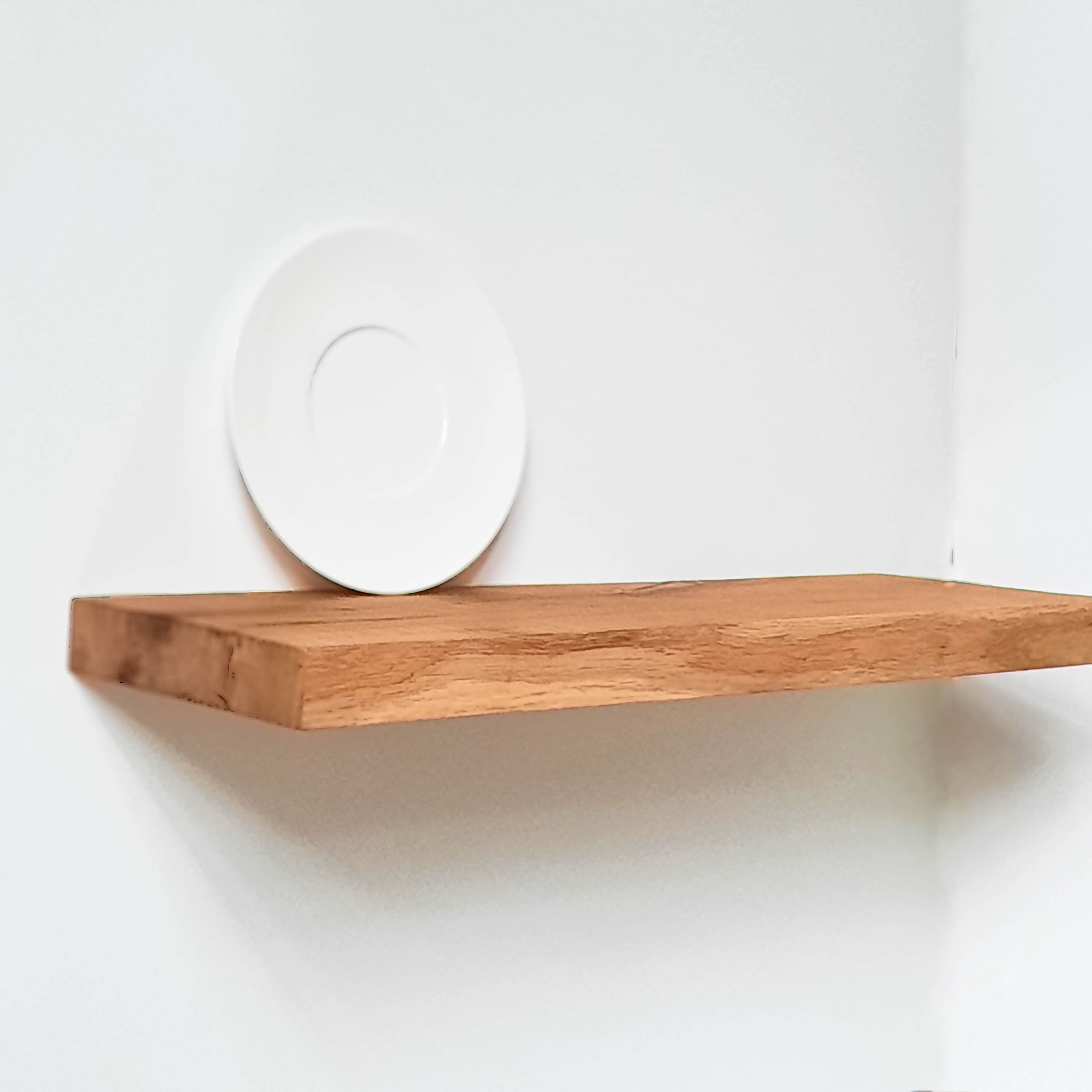 Oak Floating Shelf. Minimalist Wooden Wall Shelf. Modern Rectangle ...