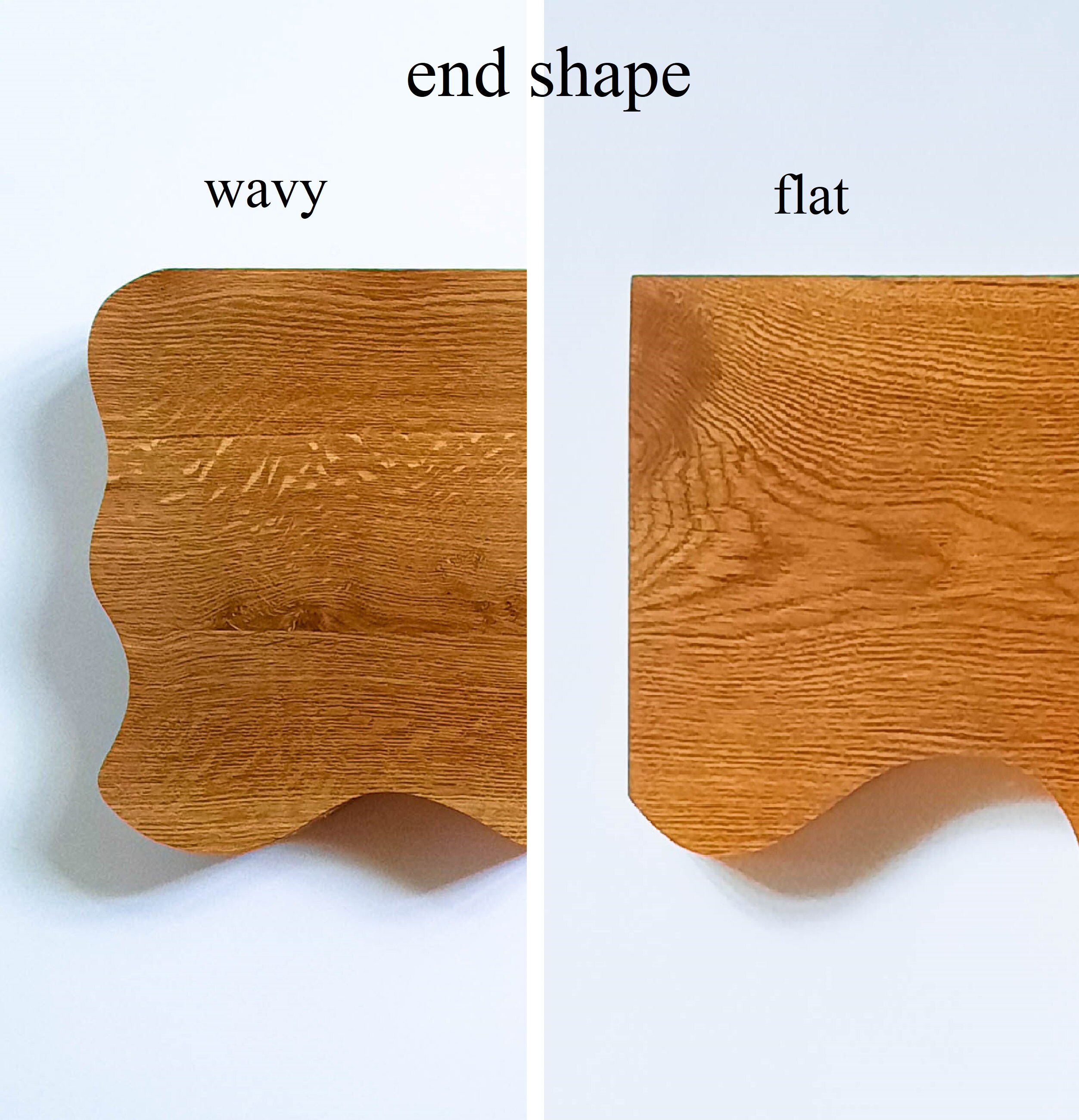 Large to Medium Wavy Floating Shelf With Brackets OAK Squiggle Shelf ...